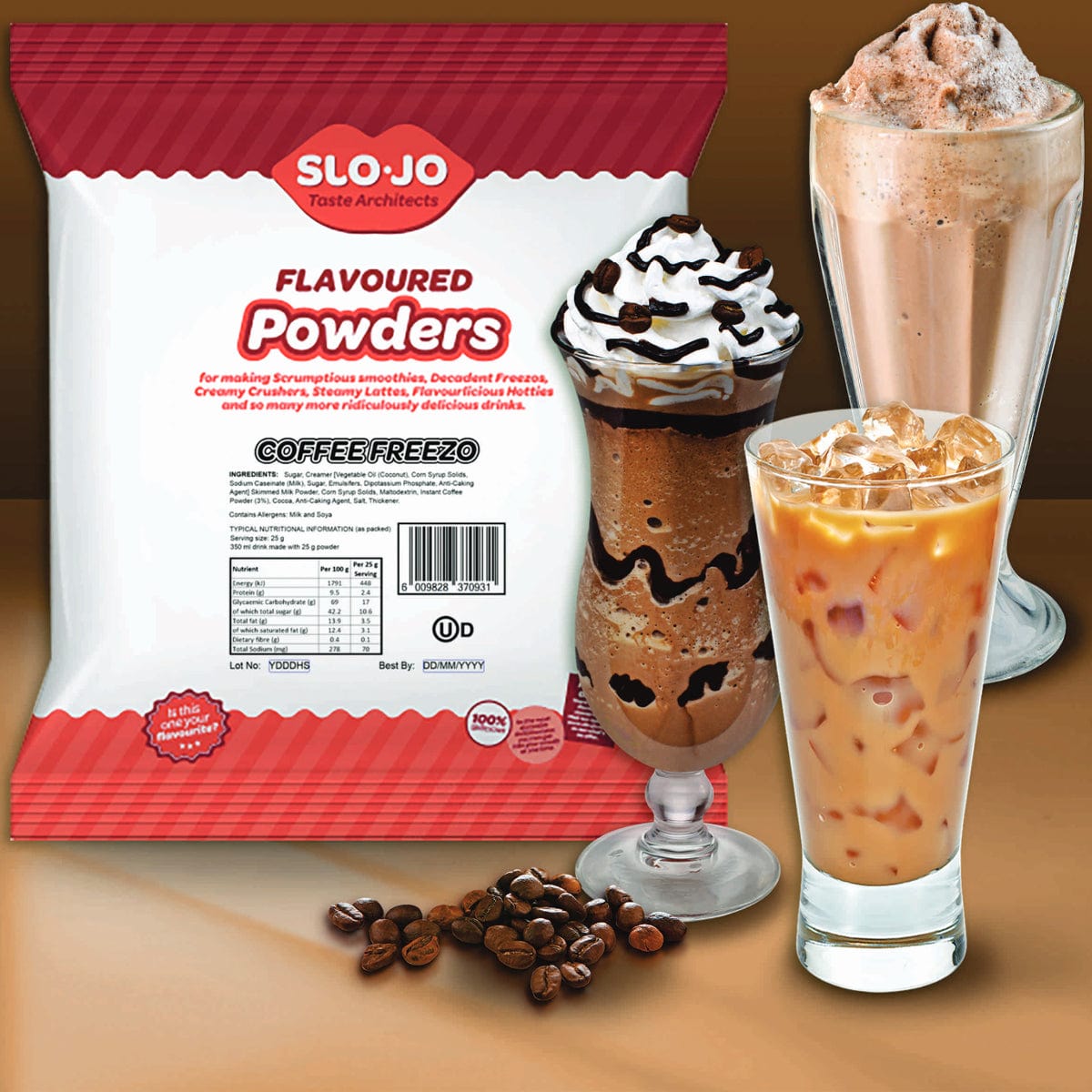 SloJo Coffee Freezo Flavored Powder Mix - Case of 8